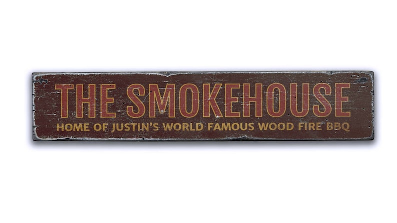The Smokehouse Sign, Custom Wood Sign for BBQ Lover Gift, Wood Fire BBQ ...