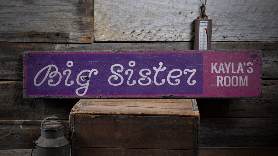 Big Sister Room Wood Sign, Girl's Room Decor, Little Girl Gift, Door ...