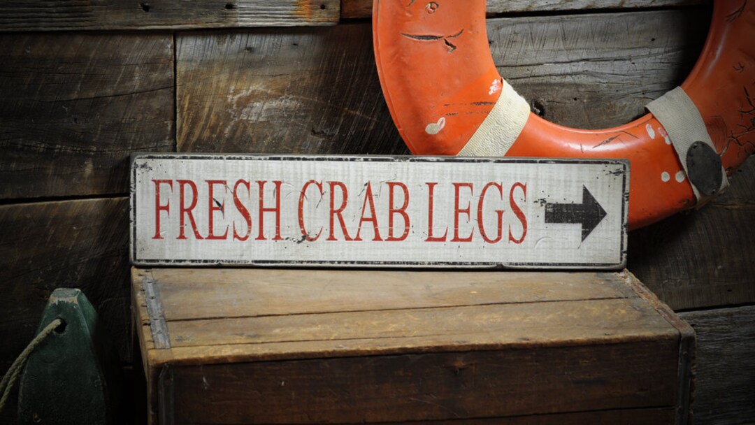 Fresh Crab Legs Sign, Rustic Arrow Decor, Handmade Wooden - Etsy
