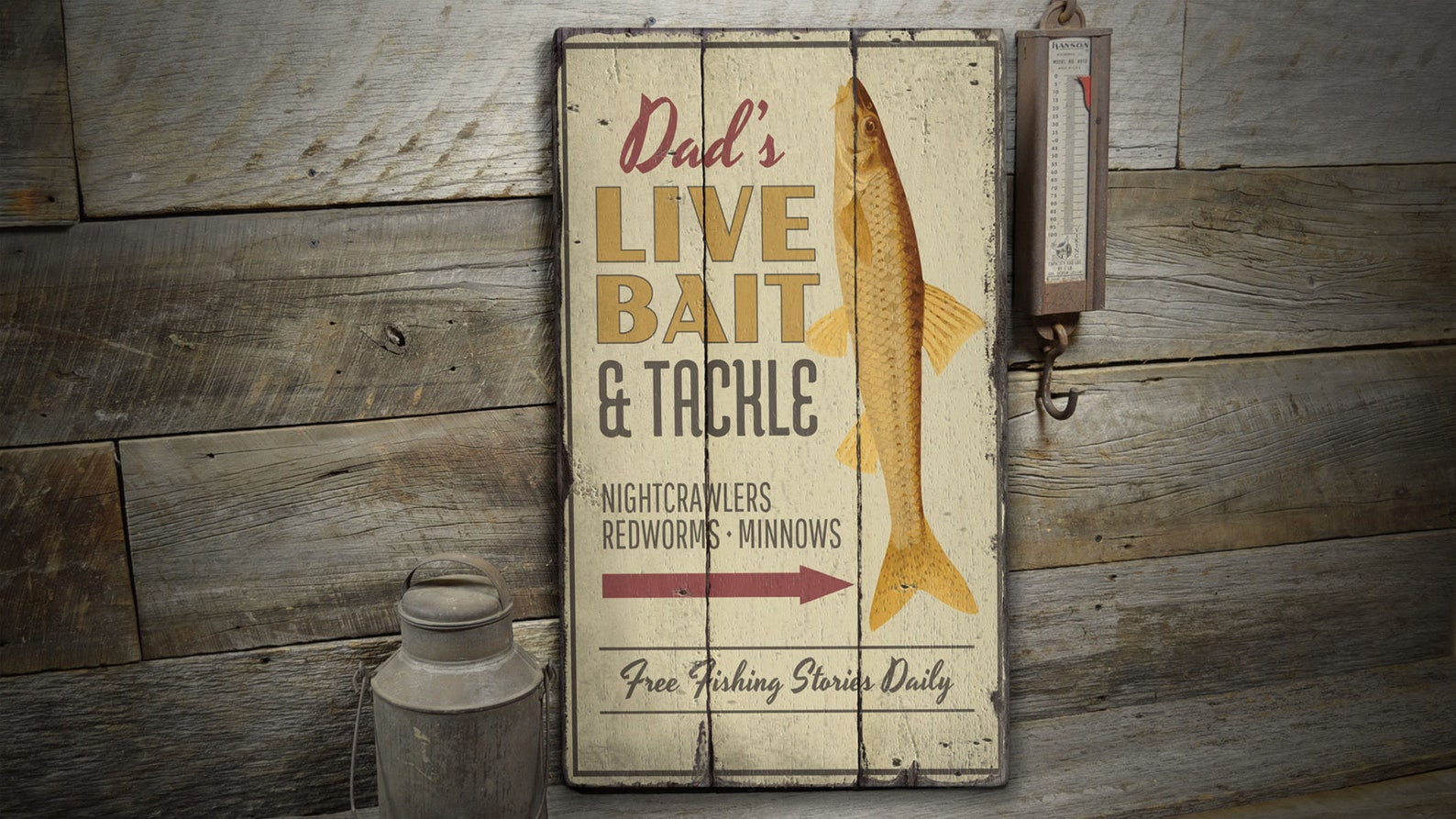 Dads Live Bait Sign Bait and Tackle Sign Gift for Fisher - Etsy