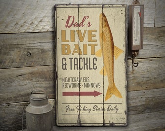 Bait & Tackle Sign Carved in a Solid Wood Board Rustic - Etsy