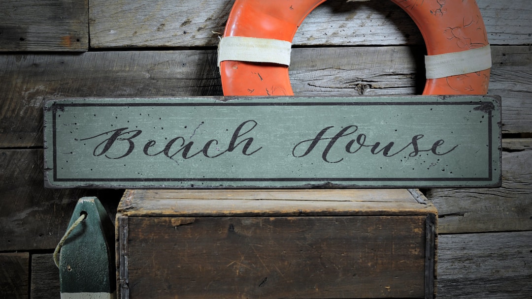 Beach Wall Decor, Beach House Sign, Wooden Beach Sign, Coastal Wall ...