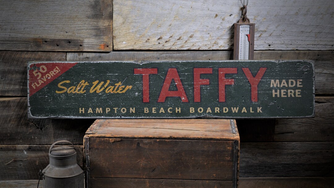Salt Water Taffy Sign, Custom Boardwalk Sign, Beach Gift for Ocean ...