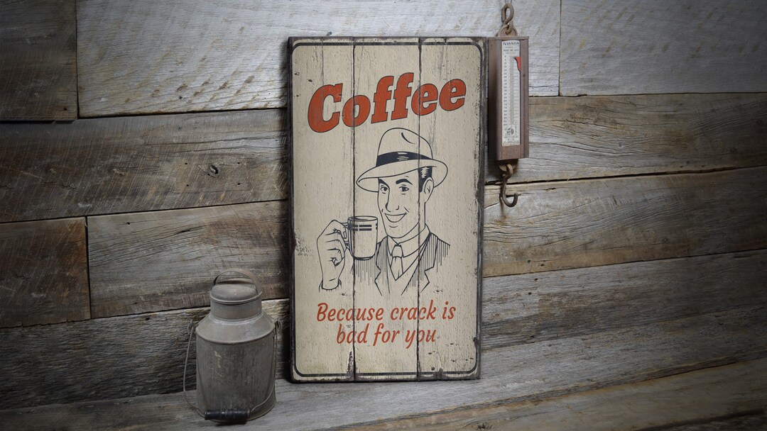Coffee Drinker Sign, Coffee Signs, Funny Family Sign, Wood Funny Decor ...