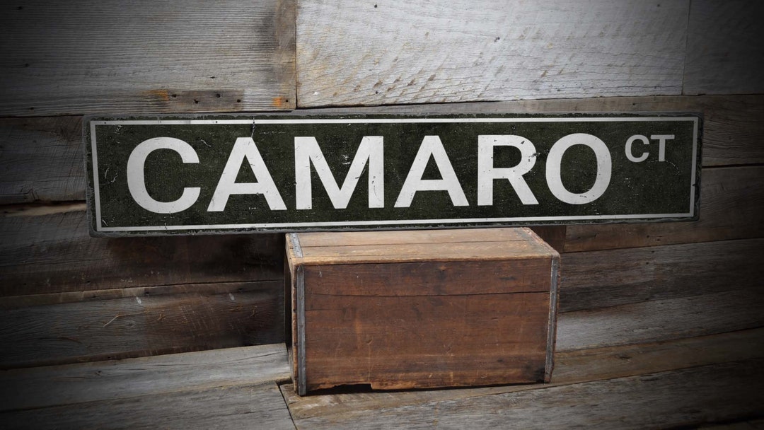 Camaro CT Sign, Rustic Roadway Sign, Camaro Garage Sign, Car Lover Gift ...