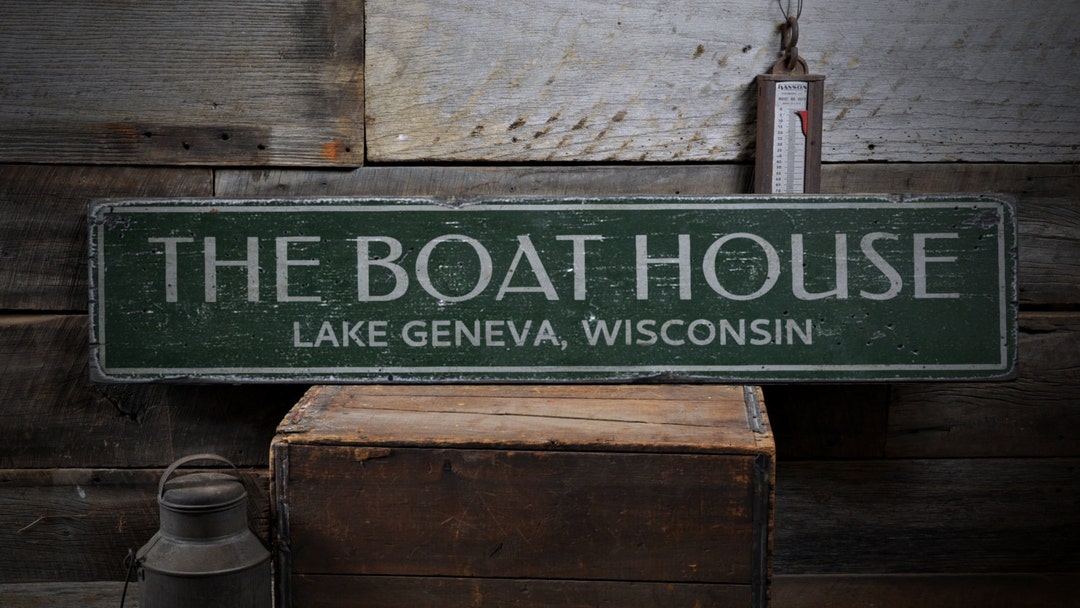 Wooden Boat Sign, Boat House Sign, Lake House Sign, Lake House Decor ...