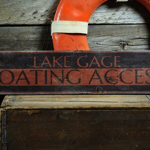 Custom Lake House Boat Access Sign - Rustic Hand Made Vintage Wooden ...
