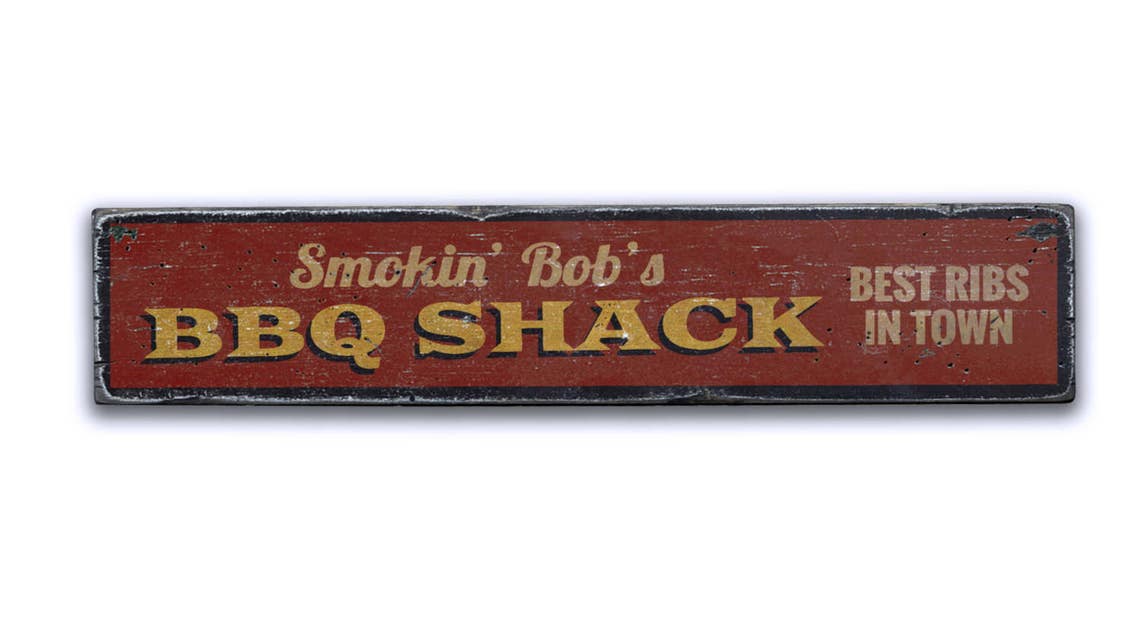 BBQ Shack Sign Best Ribs in Town Sign Custom BBQ Gift for - Etsy