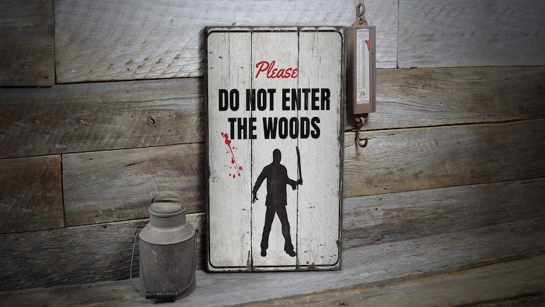 Do Not Enter Sign Decor Halloween Jason Sign Wood Scary | Etsy