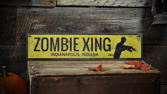 Zombie Crossing Sign Zombie Party Decor Zombie Wall Decor | Etsy