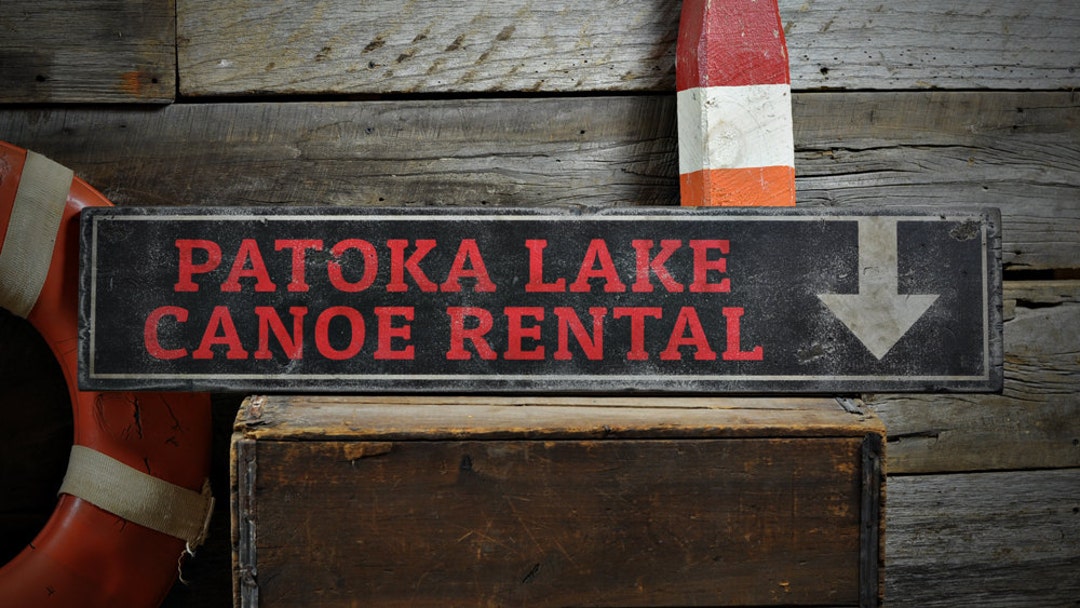 Custom Lake House Canoe Rental Sign - Rustic Hand Made Vintage Wooden ...