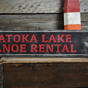 Custom Lake House Canoe Rental Sign - Rustic Hand Made Vintage Wooden ...