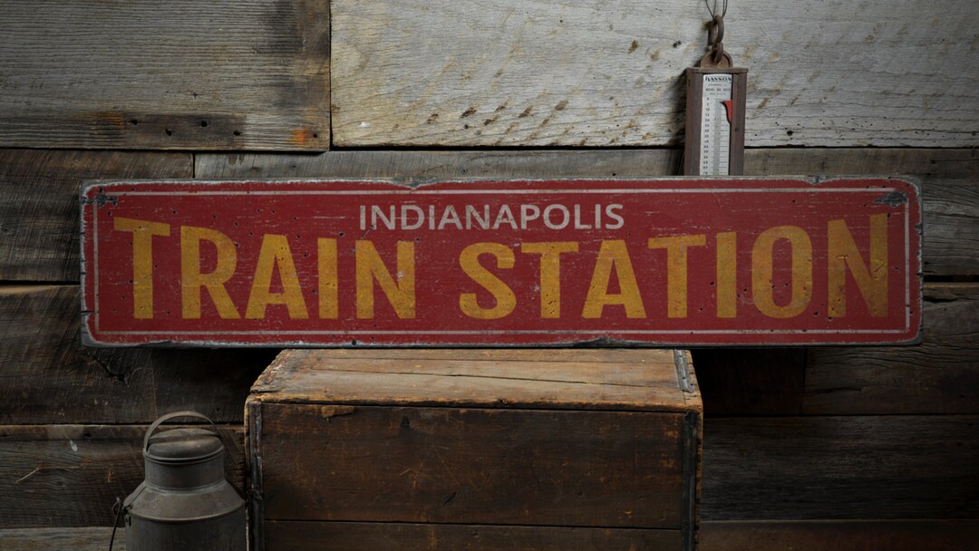 Station City Train Wood Sign, Personalized Railroad Location Name Decor ...