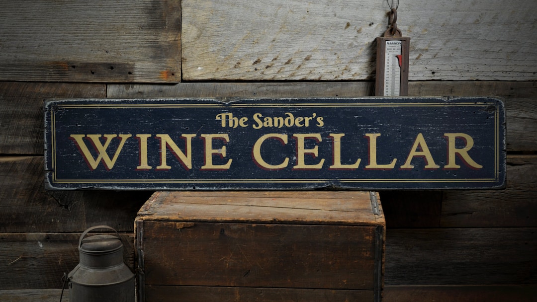 Family Wine Cellar Wood Sign, Personalized Wine Lover Gift Name Sign ...