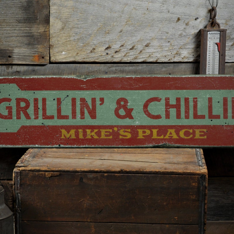 Grillin and Chillin Sign - Etsy
