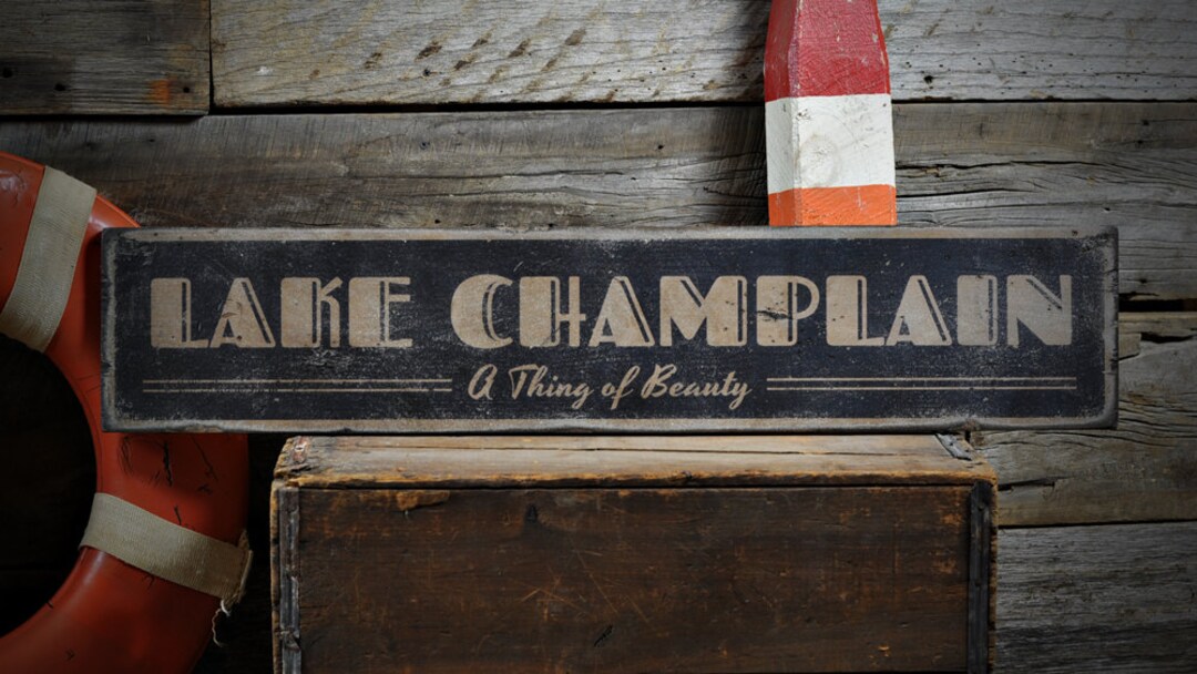 Custom Lake House Champlain Sign - Rustic Hand Made Vintage Wooden - Etsy