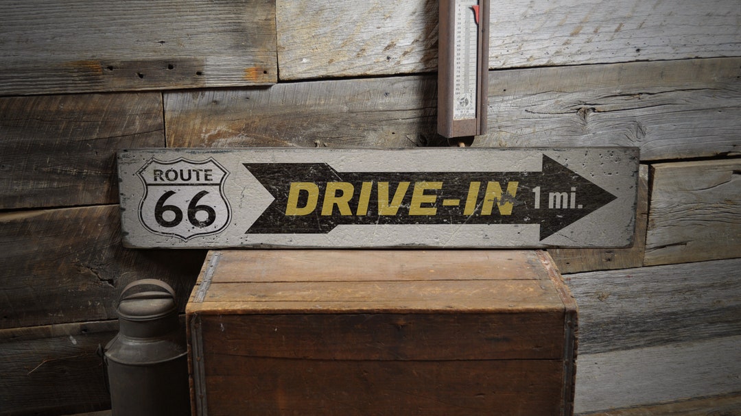 Drive-in Route 66 Sign, Route 66 Sign, Road Garage Sign, Car Garage ...