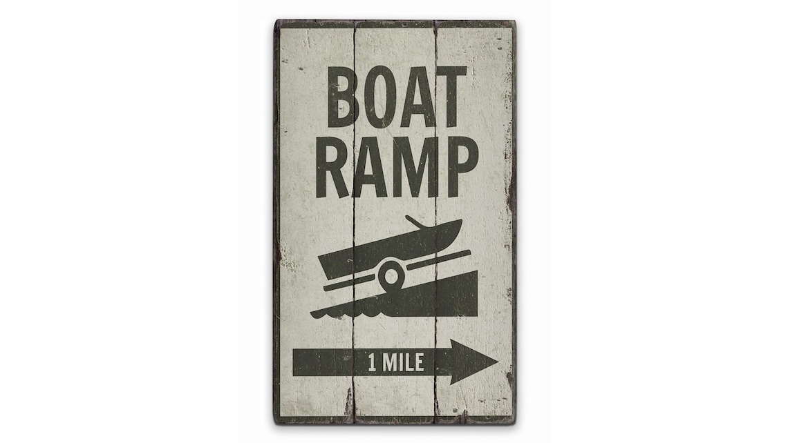 Boat Ramp Sign Wooden Boating Lovers Sign Wood Lake Gift - Etsy