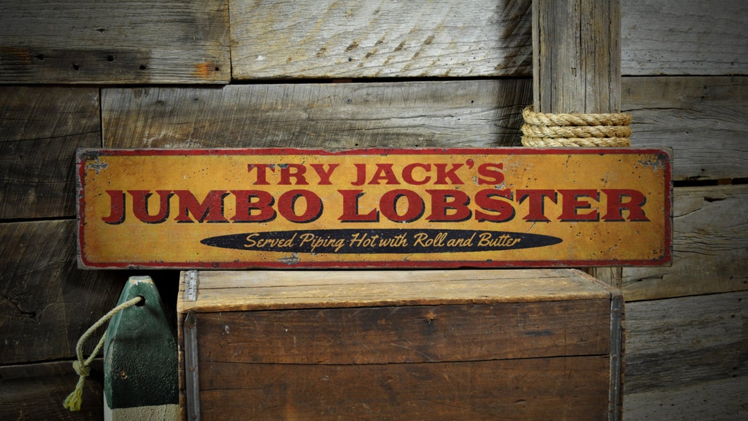 Jumbo Lobster Wood Sign, Custom Chef Name Sign, Seafood Restaurant ...