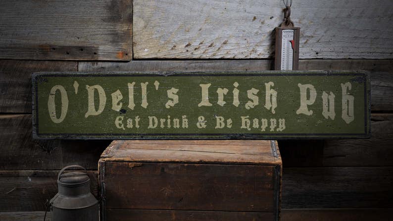 Irish Pub Sign Eat Drink Be Happy Irish Decor Irish Pub | Etsy
