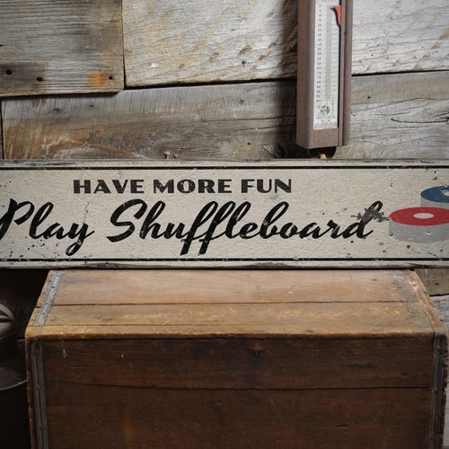 Shuffleboard Sign Game Winner Gift Family Game Room Sign - Etsy