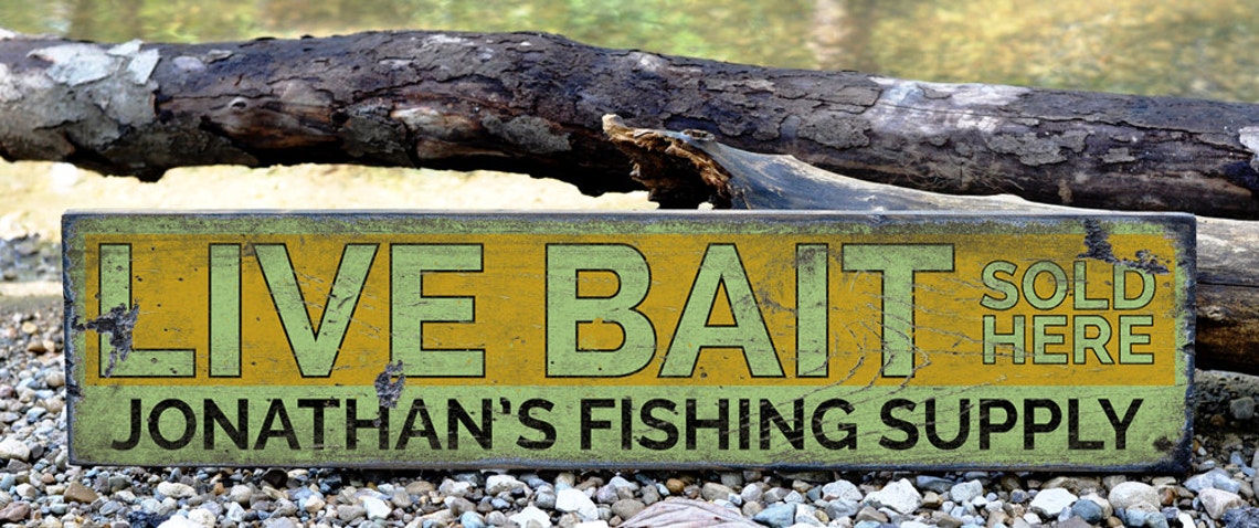 Custom Live Bait Lake House Sign Rustic Hand Made Vintage - Etsy