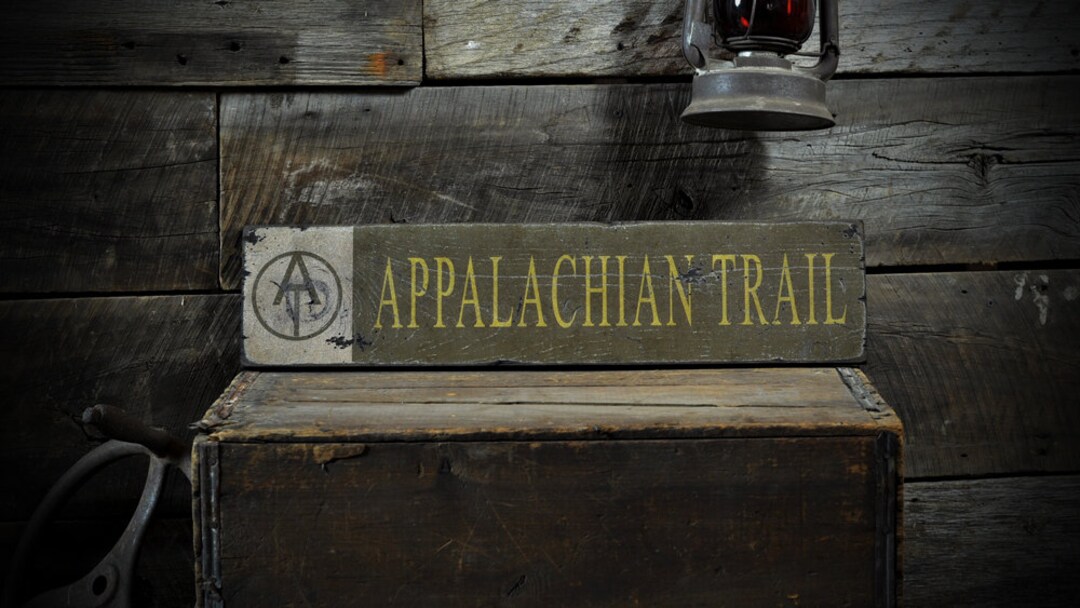 Distressed Appalachian Trail Sign - Rustic Hand Made Vintage Wooden ...