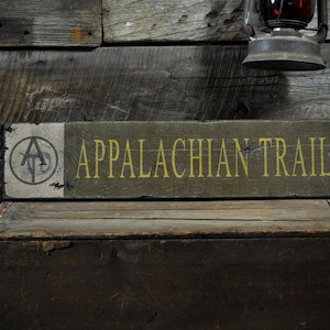Distressed Appalachian Trail Sign - Rustic Hand Made Vintage Wooden ...