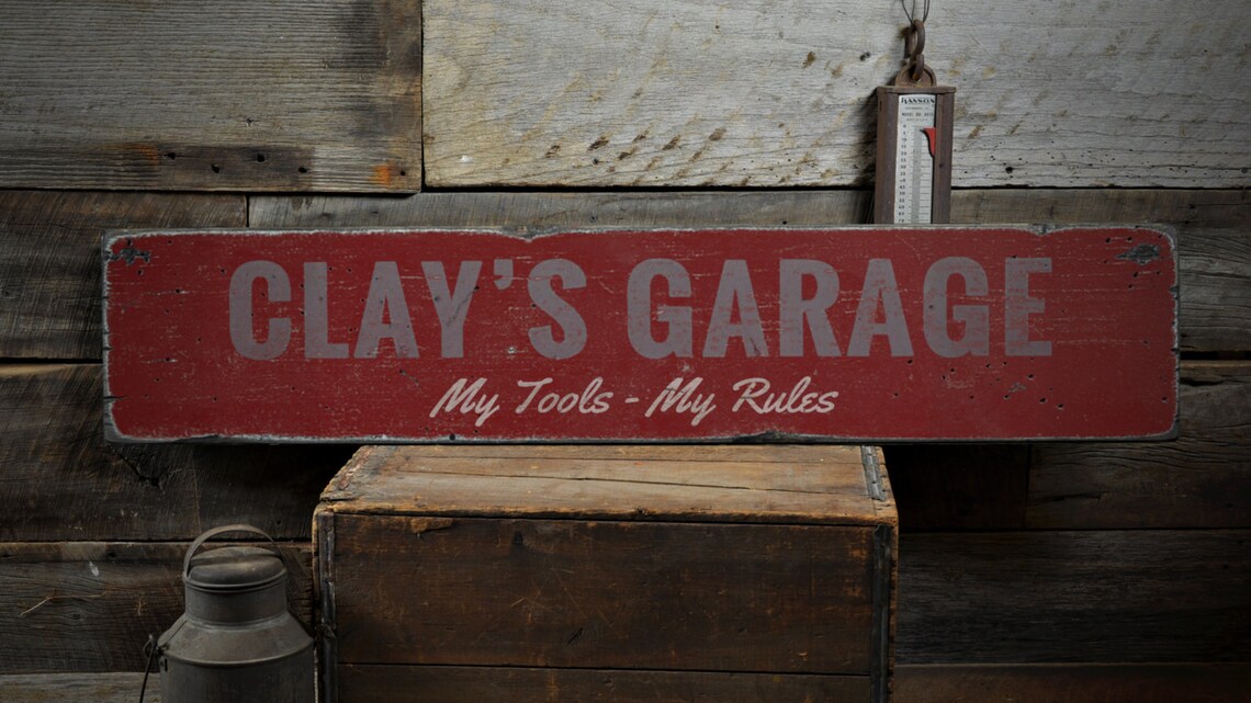 My Tools My Rules Garage Wood Sign Personalized Mechanic Name - Etsy