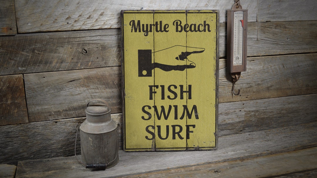 Myrtle Beach Sign, Wooden Myrtle Beach Sign, Beach Sign, Ocean Decor ...
