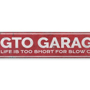 GTO Garage Sign, Muscle Car Decor, Rustic Style Garage, GTO Car Sign ...
