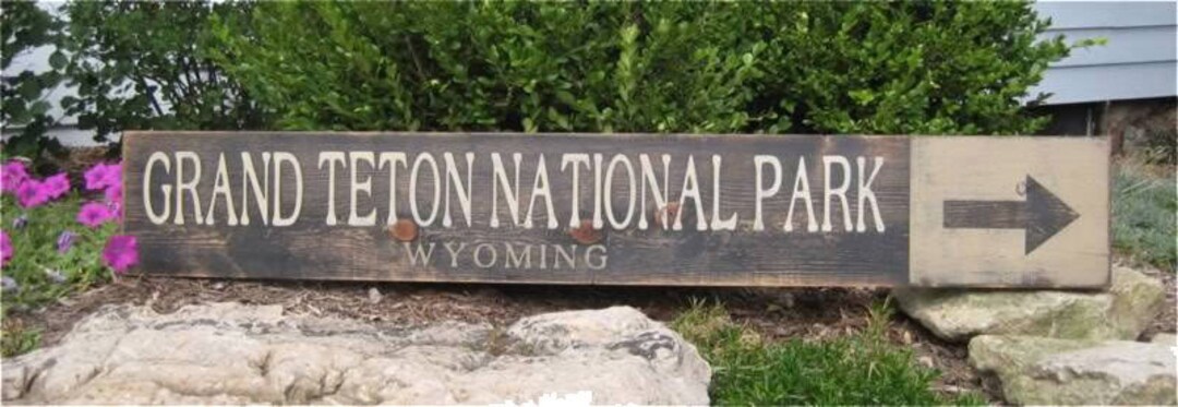 Custom National Park Directional Wood Sign - Rustic Hand Made Vintage ...