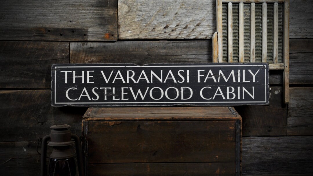 Custom Family Cabin Name Sign - Rustic Hand Made Distressed Wooden ...
