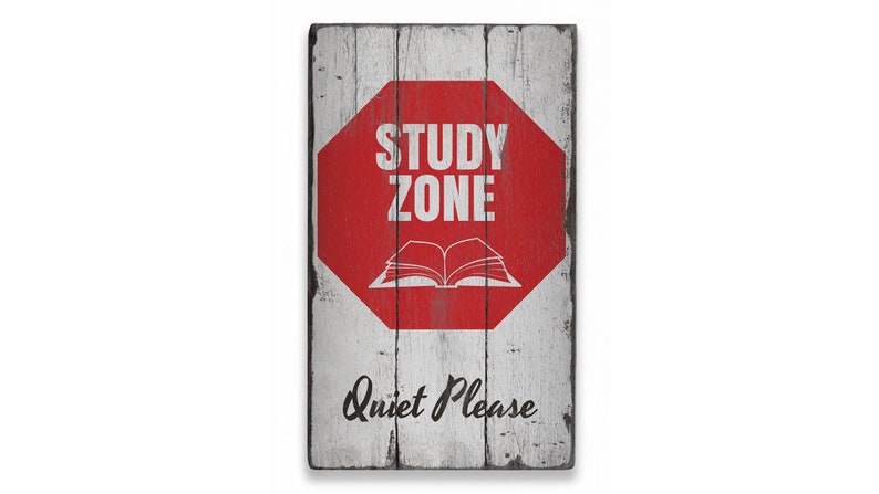 Study Room Sign Study Here Signs Be Quiet Studying Decor | Etsy