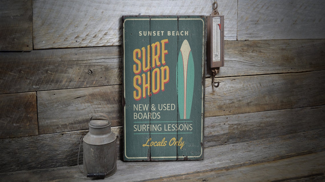 Surfers Shop Sign Ocean Surfing Decor Wave Surfs Surfing - Etsy