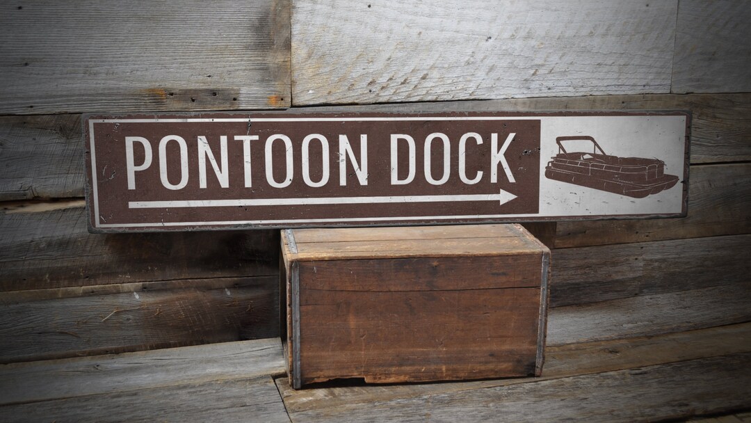 Pontoon Dock Sign, Boat Dock Sign, Direction Sign, Lake House Sign ...