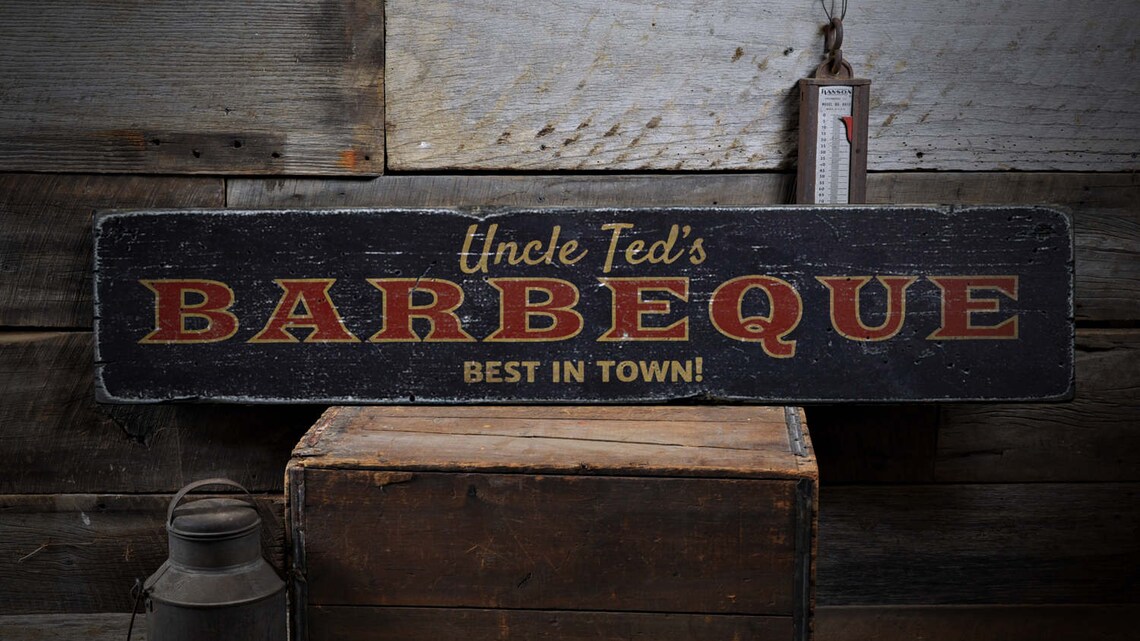 Barbeque Sign Custom Wood Sign for Backyard BBQ Best BBQ in - Etsy
