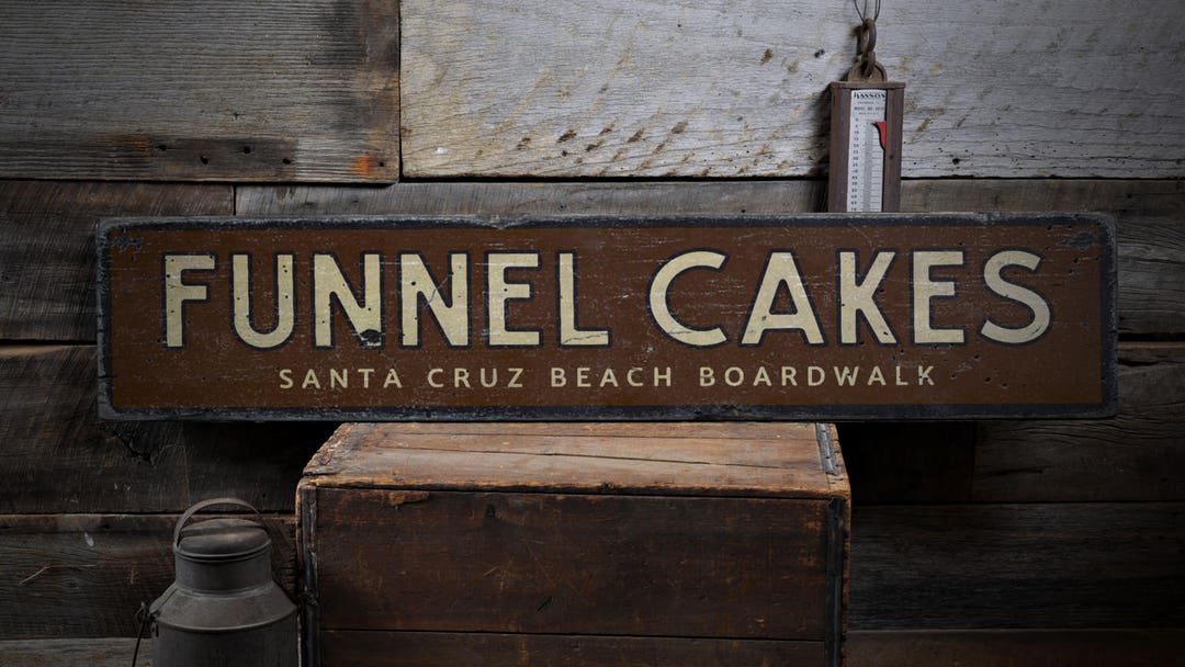 Funnel Cakes Sign, Beach Boardwalk Food Sign, Custom Wood Sign, Funnel ...