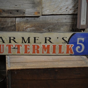 Custom Buttermilk 5 Cents Sign - Primitive Rustic Hand Made Vintage ...