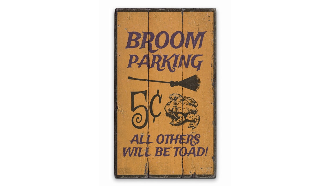 Broom Parking Sign Broom Antique Sign Wooden Broom Park - Etsy UK