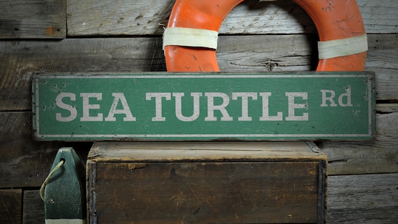 Sea Turtle Sign Beach House Decor Sea Turtle Gift Sea | Etsy