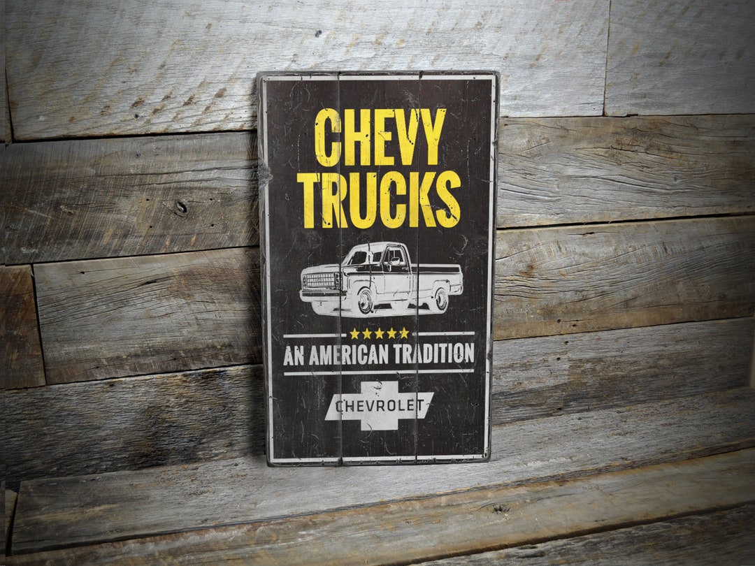 Chevy Trucks Sign, Chevrolet Decor, Chevy Owner Gift, Chevy Garage ...
