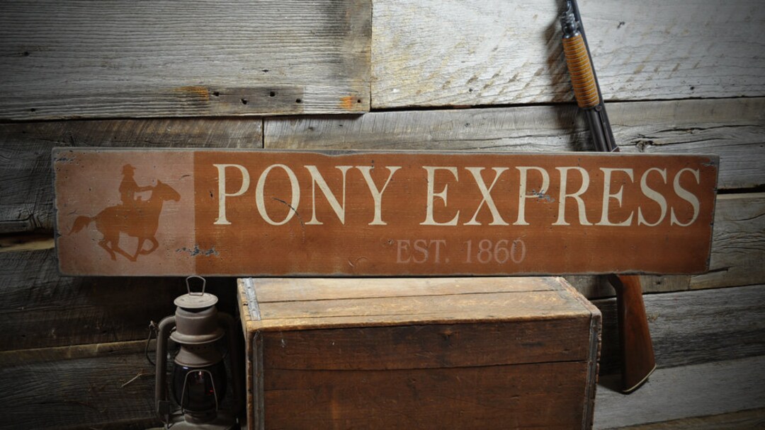 Pony Express Primitive Sign - Rustic Hand Made Vintage Wooden Sign - Etsy