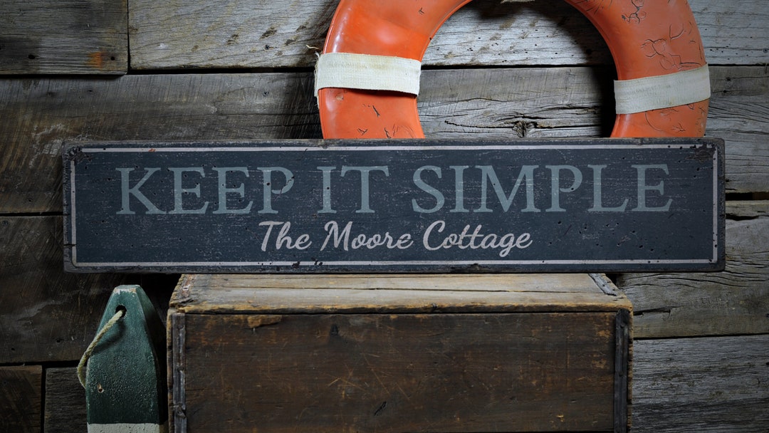 Cottage Decor, Keep It Simple Sign, Wood Cottage Sign, Custom Family ...