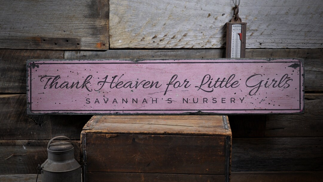 Thank Heaven Sign, Little Girl Sign, Girl Nursery Decor, Baby Girl ...