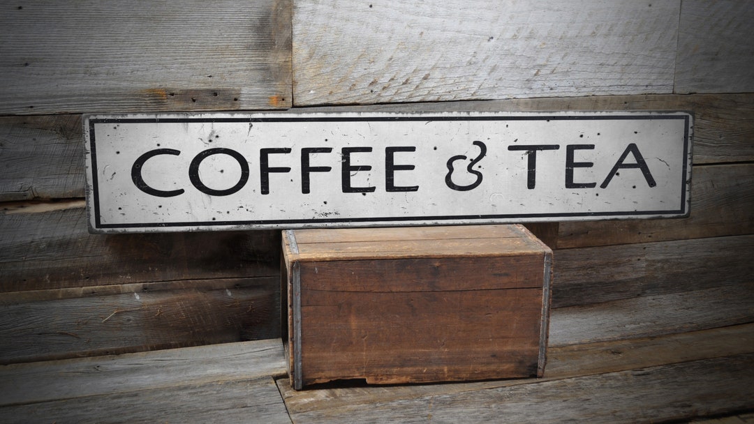 Coffee and Tea Sign, Kitchen Decor, Coffee Bar Sign, Coffee Station ...