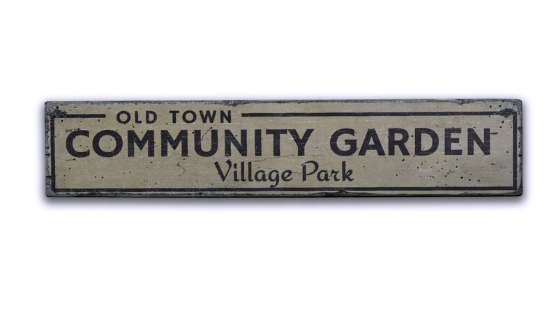 Community Garden Sign Old Town Wood Sign Garden Decor | Etsy
