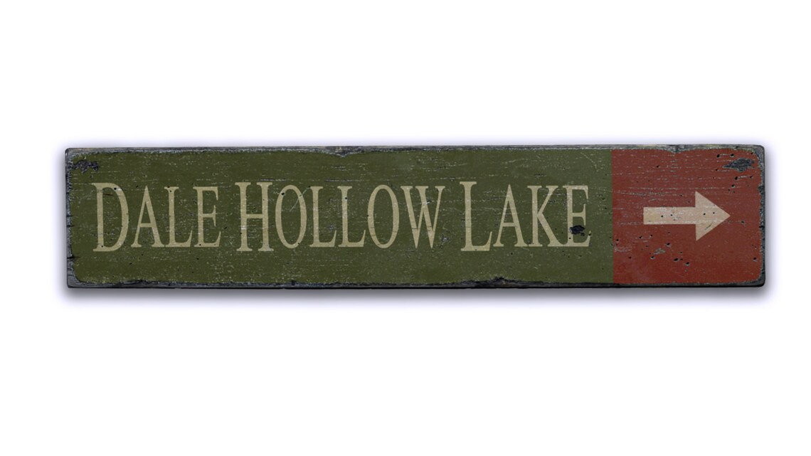 Dale Hollow Sign Custom Lake Sign Wood Directional Sign - Etsy
