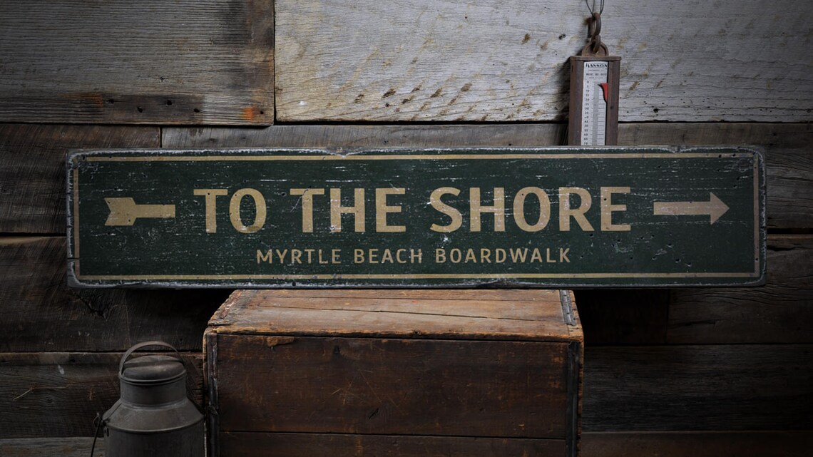 To the Shore Sign, Beach Arrow Sign, Custom Wood Sign Boardwalk Gift ...