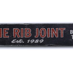 The Rib Joint Sign, Custom Est Date Sign, BBQ Ribs Decor, Grill Master ...